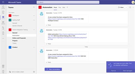 Microsoft Teams Integration