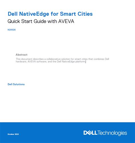 Dell Nativeedge For Smart Cities Quick Start Guide With Aveva Dell