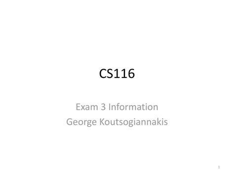 Exam 3 Information George Koutsogiannakis Ppt Download
