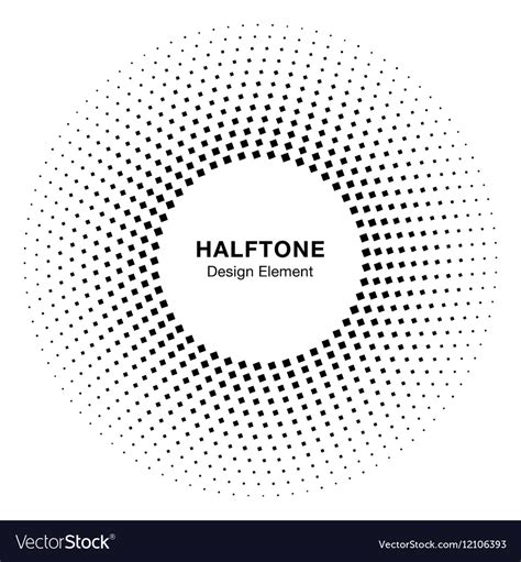 Abstract Circle Frame Halftone Dots Design Element