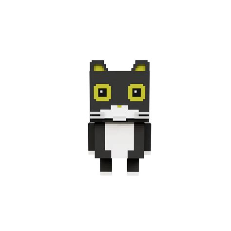 Cute Voxel Cat 3d Model Royalty Free 3d Assets And Motion Effects