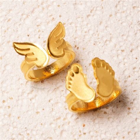 순금 천사날개and발바닥 돌반지 백일반지 1 875g 3 75g 골드니스