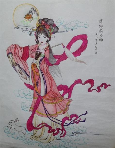 嫦娥画法粉笔画手抄报 手抄报简单又漂亮 普车都