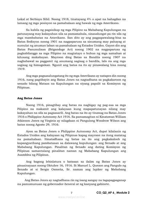 Araling Panlipunan 6 Ikalawang Markahan – Modyul 2: Ang Pagsusumikap ng ...