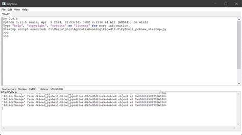 Debugging Scripts Console Does Not Printout Anything Layout Kicad