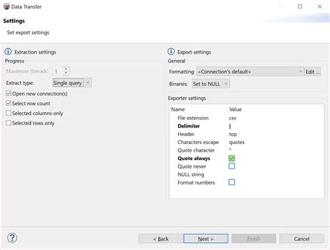 Data Export Should Be Designed As A Single Page Instead Of A Wizard · Issue 4897 · Dbeaver