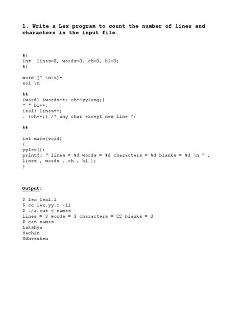 Lex Pdf Pdf Identifier String Computer Science