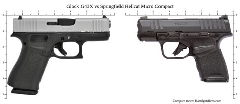 Glock G43x Vs Springfield Hellcat Micro Compact Size Comparison