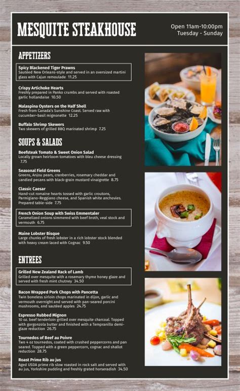 Traditional Steakhouse Menu Design Template By Musthavemenus
