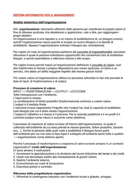 Sistemi Informativi Per Il Management Pdf Sistemi Informativi Per Il