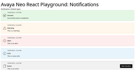 Neo React Notifications Codesandbox Neo React Notifications Codesandbox