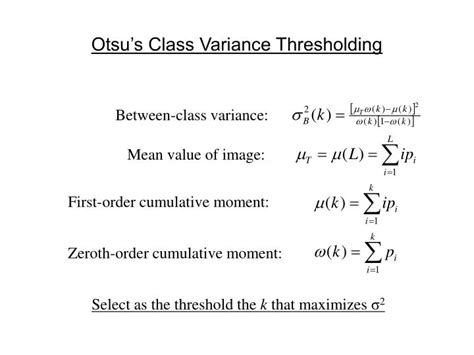 Ppt Otsus Class Variance Thresholding Powerpoint Presentation Free