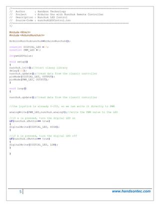 Wii Nunchuk For Arduino PDF