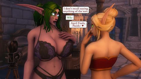 Rule 34 Blood Elf Blood Elf Female Bra Cleavage Dialogue Dialogue Box