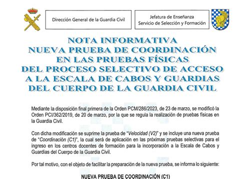 Academia Guardia Civil Publicado Instrucciones Realización Circuito