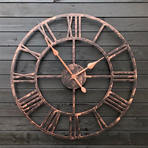 Часы настенные большие 70см Rooma 2s Черные с медной пат Настенные часы Большие настенные