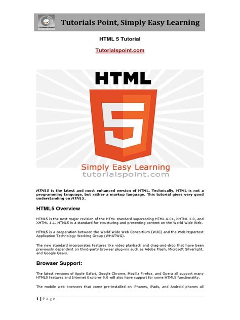 Html5 Tutorial Pdf