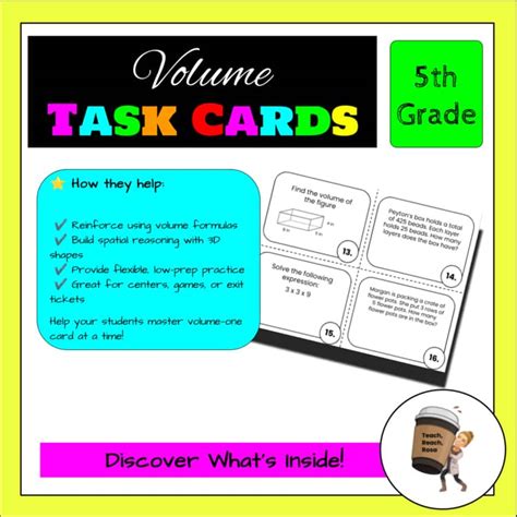 Volume Task Cards By Teach Reach Rosa Tpt