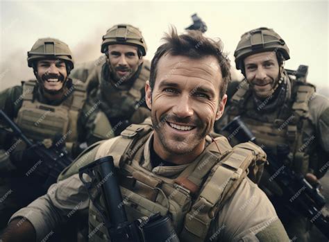 Premium Photo A Group Of Military Men