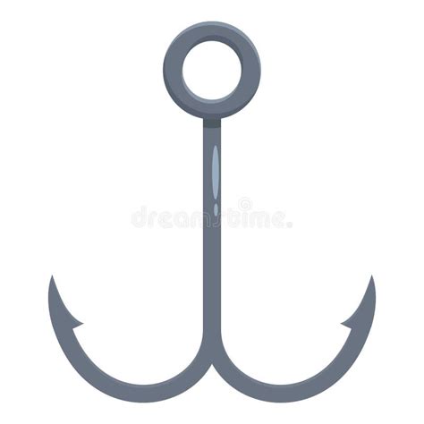 Double Steel Hook Icon Cartoon Vector Mesh Aquatic Maritime Stock