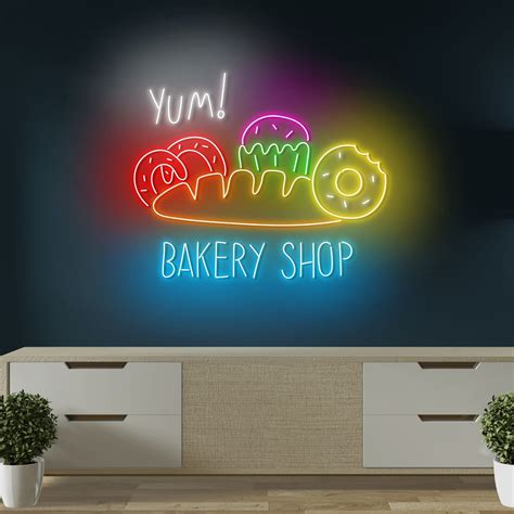 Craftnamesign Bakery Neon Sign Wall Art Welcome Sign Led Light Bakery