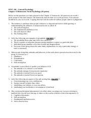PSYC 101 Chapter 15 HW 11 29 16 Docx PSYC 101 General Psychology