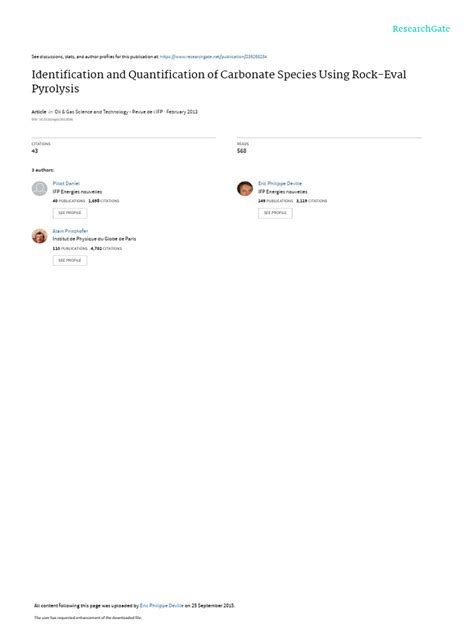 Identification Of Carbonates Using Rock Eval Pdf