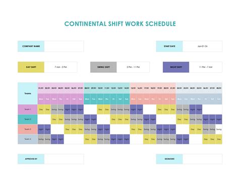 4 On 3 Off Shift Schedule Template Excel Gsheets
