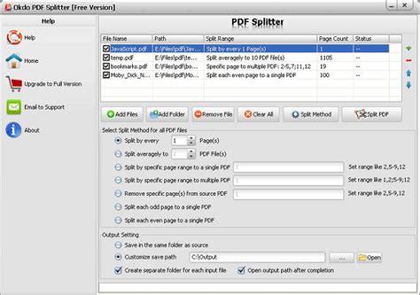 Okdo PDF Splitter Free PDF Splitter For Split PDF To Multiple Pages