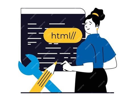 Premium Vector Web Development Concept With Character Situation Woman Creates Layout Interface