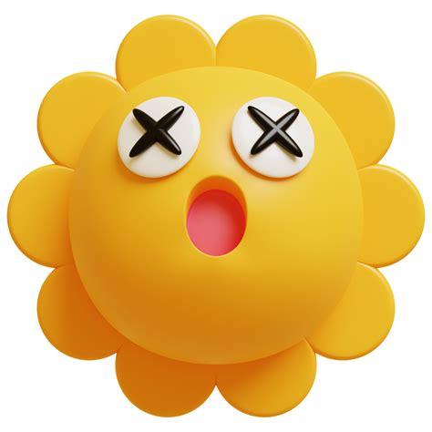 3d sun emoticon yellow face wow emoji surprised shocked emoticon