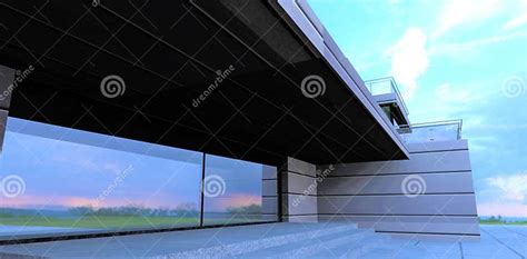 Exit From A Modern Office Building Exterior Finish Aluminum Panels