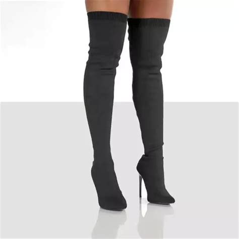 Botas Femininas De Salto Alto Meia Até O Joelho Parcelamento sem