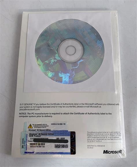 Vintage Microsoft Windows 98 Second Edition Boot Disk Cannot Guarentee