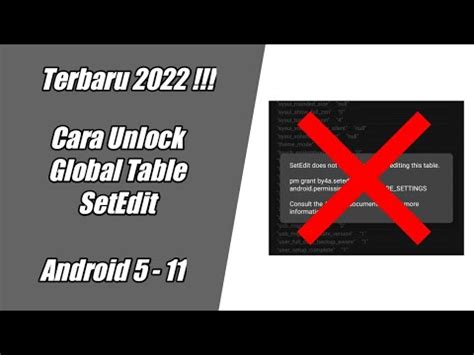 Terbaru Cara Unlock Global Table SetEdit Android 5 11 No Root YouTube