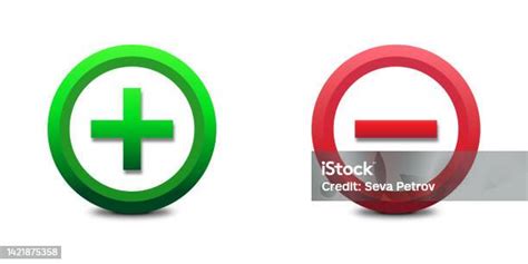 더하기 및 빼기 기호 아이콘 녹색 더하기와 빨간색 빼기 기호 플랫 벡터 일러스트레이션 고무도장에 대한 스톡 벡터 아트 및 기타 이미지 고무도장 그림자 긍정적인 감정