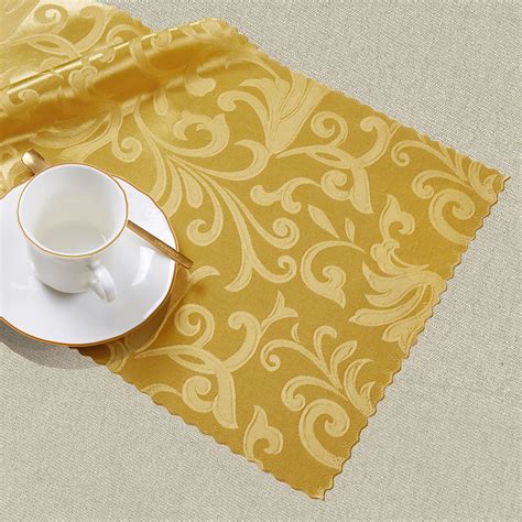 Yellow Damask Table Runner Tibetan Silk Brocade Table Runner