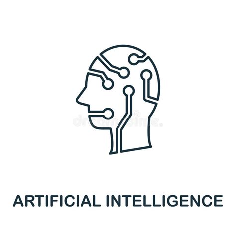Artificial Intelligence Line Icon Creative Outline Design From