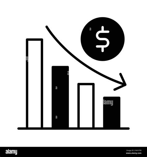 Down Chart Financial Loss Decrease Chart Vector Design Stock Vector