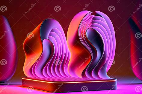 Curved And Sinuous Waves With Three Dimensional Shape In Form Of 3d