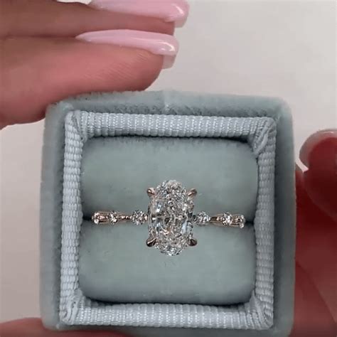 4 0ct Oval Cut White Sapphire Engagement Ring In Gold SayaBling Jewelry