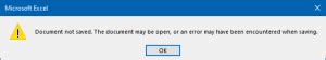 7 Fixes To Resolve Excel Document Not Saved Error