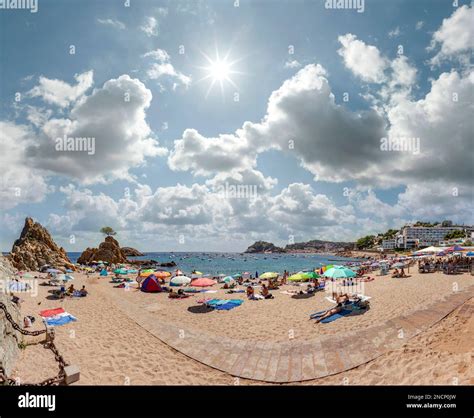 Platja Mar Menuda Beach With A View At The Old City Wall And Cap De