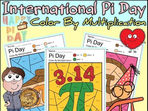 International Pi Day Colour By Multiplication Worksheets Activities For