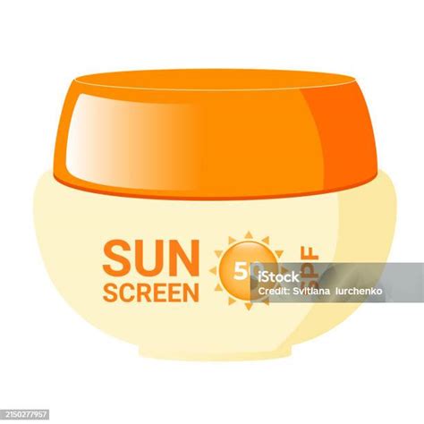 자외선 차단제 크림 자외선 차단을 위한 스킨케어를 위한 Spf 함유 화장품 고립된 벡터 그림 0명에 대한 스톡 벡터 아트 및