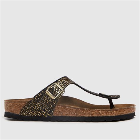 Birkenstock Black And Brown Gizeh Sandals Shoefreak