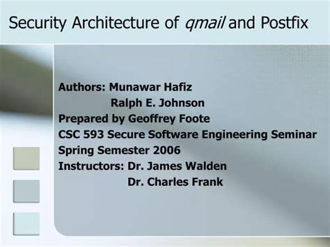 Ppt Security Architecture Of Qmail And Postfix Powerpoint