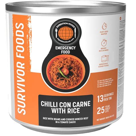 Expedition Foods Chilli Con Carne With Rice Survivor Food
