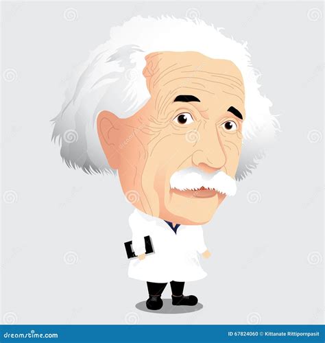Albert Einstein Hand Drawing Outline Portrait Vector Illustration
