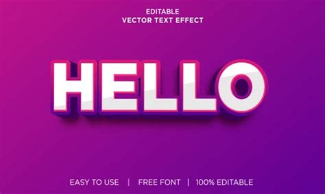 Hello Text Effect Free Vector File Hello Text Effect Free Vector File